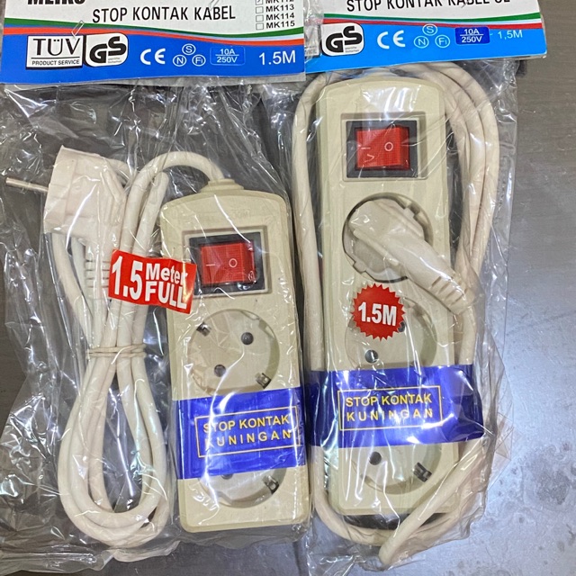 Jual Kabel Colokan Listrik Stop Kontak 2lubang 3lubang 1.5meter | Shopee Indonesia