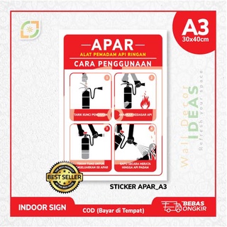 Jual SIGN LABEL STICKER APAR K3 A4/A3 Rambu Safety/Papan Tanda INDOOR ...