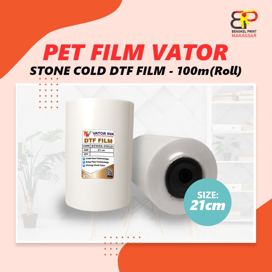 Jual Transfer Film PET (DTF) VATOR Stone Cold - 100m/ROLL (Size 21 cm) A4 | Shopee Indonesia