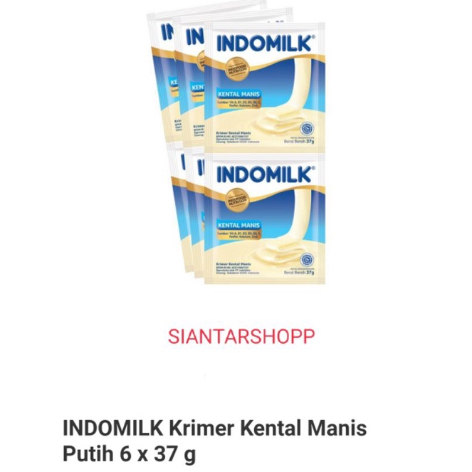 Jual INDOMILK Sachet kemasan Ekonomis 6x 37g Indonesia|Shopee Indonesia