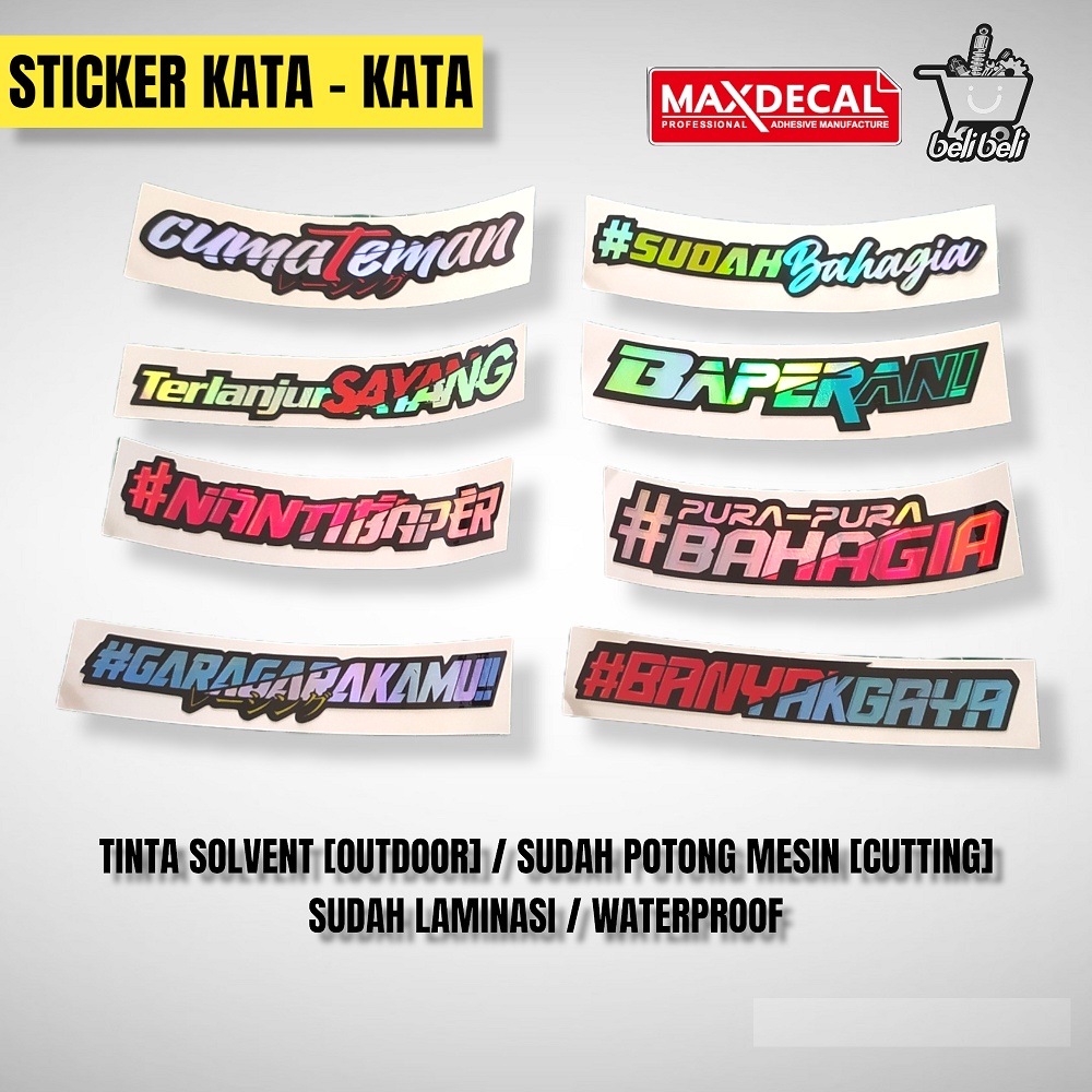 Jual stiker kata-kata / stiker viral / stiker bengkel terbaru / stiker ...