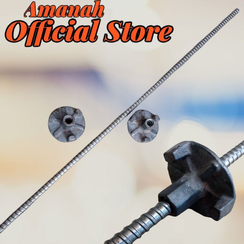 Jual tie rod bekisting 16 mm SNI set wing nut bahan baja hitam kuat ...
