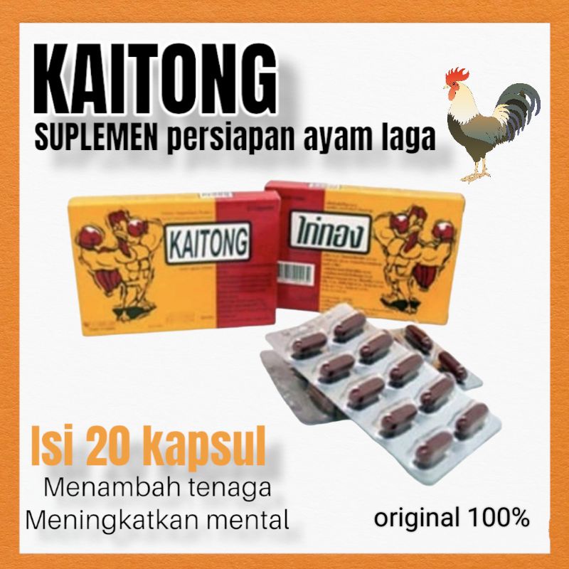 Jual kaitong suplemen ayam petarung persiapan laga isi 20 kapsul ...