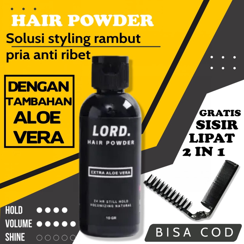 Jual Hair styling hairnerds powder pria pomade rambut bubuk pomed bedak ...