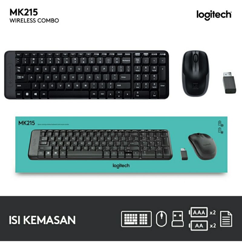 Jual Logitech MK215 Wireless Mouse Dan Keyboard | Shopee Indonesia