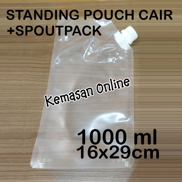 Jual KPACK 1000ml(16x29cm) Standing Pouch Cair Transparan + Spoutpack ...