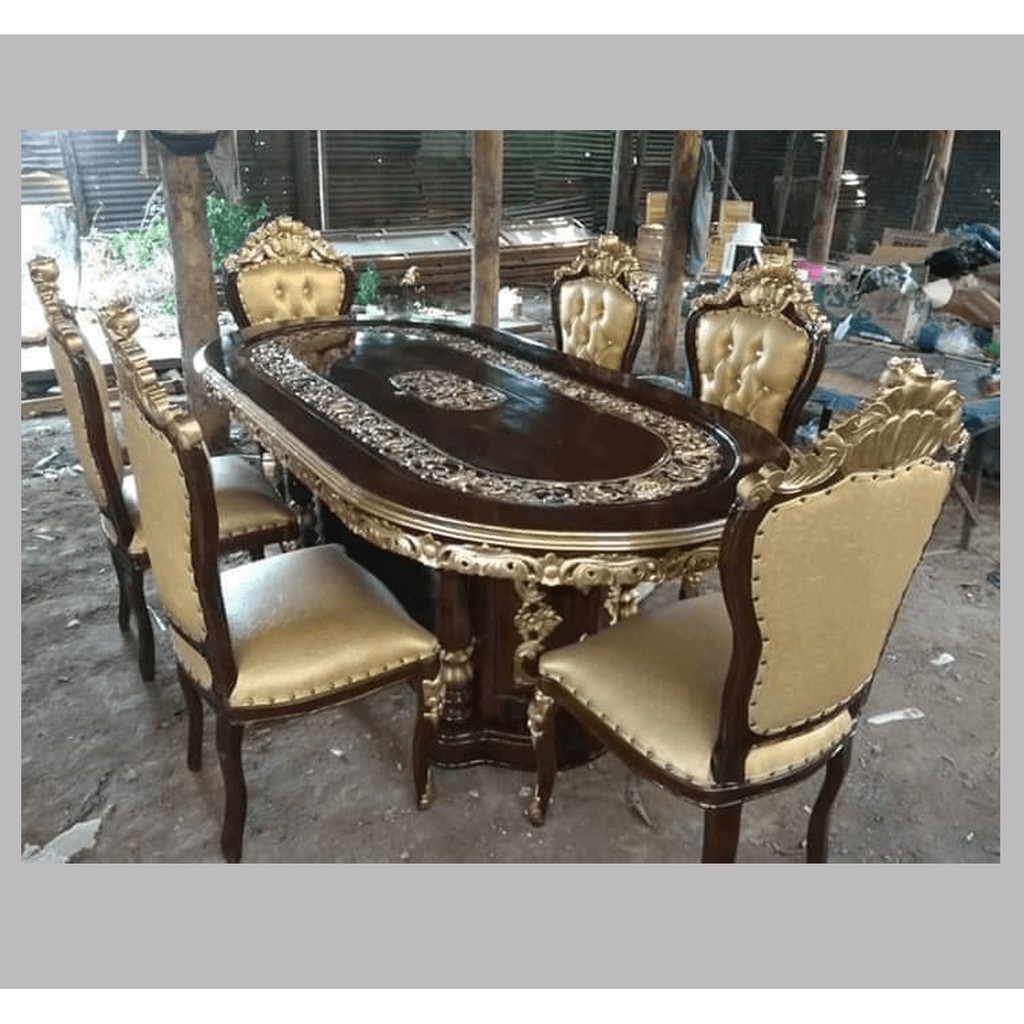 Jual Meja makan Set 6 kursi Kayu Jati | Shopee Indonesia