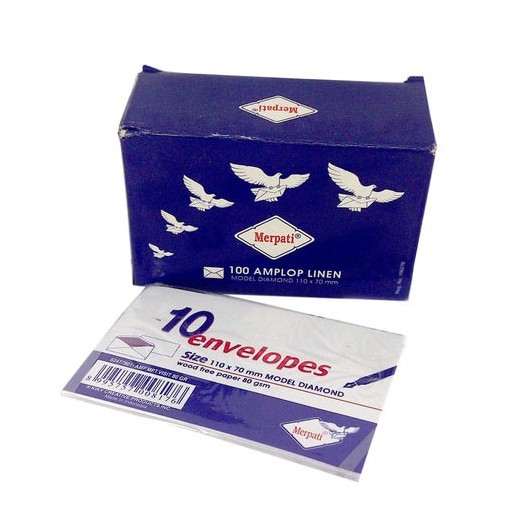 Jual Merpati Amplop Linen Putih Kecil 110x70mm Small Envelope 110 x 70 ...