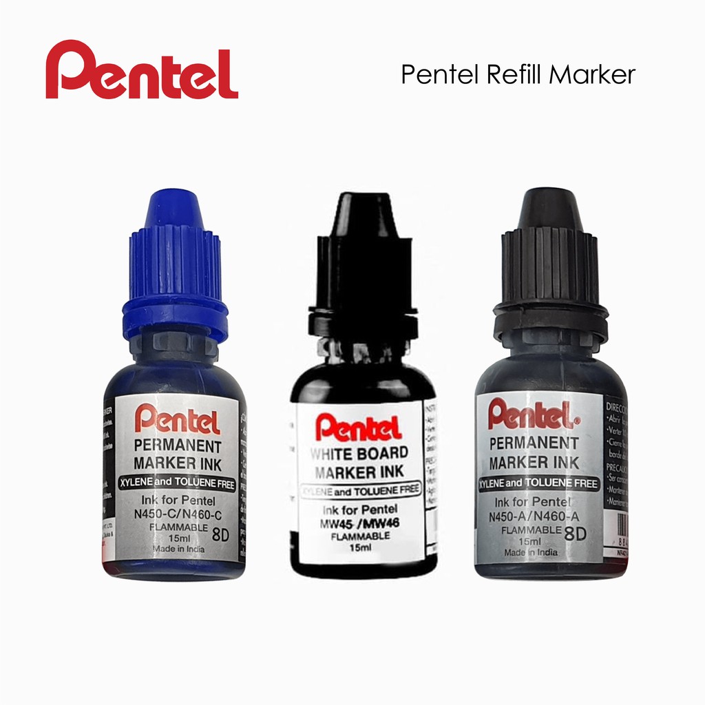 Jual Pentel Refill Permanent & Whiteboard Marker Hitam & Biru | Shopee ...
