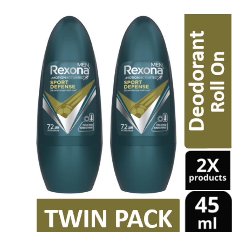 Jual Rexona Men Anti-Perspirant Deodorant Roll On Sport Defence 45ml Twin Pack | Shopee Indonesia