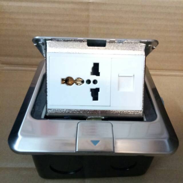 Jual Stop kontak lantai meja lan RJ45 cat6 power 10A | Shopee Indonesia