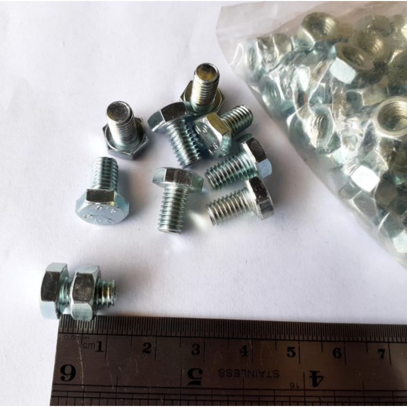 Jual BAUT MUR PUTIH M6 X 10 / BMP M6X10 / BAUT M6X10 PUTIH BMP M6 X 10 KUNCI 10 | Shopee Indonesia