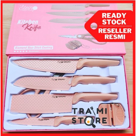 Jual Kitchen Knife Pisau Set Diamond Non Stick 6 in 1 by Stein Cookware ...