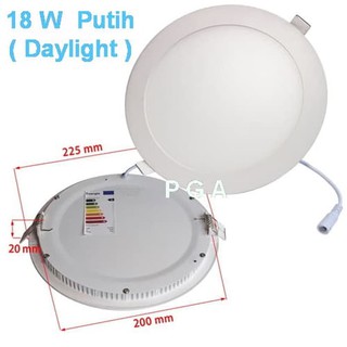 Lampu Led Panel Bulat 18W Putih Daylight / Downlight Tipis Bulat 18W ...