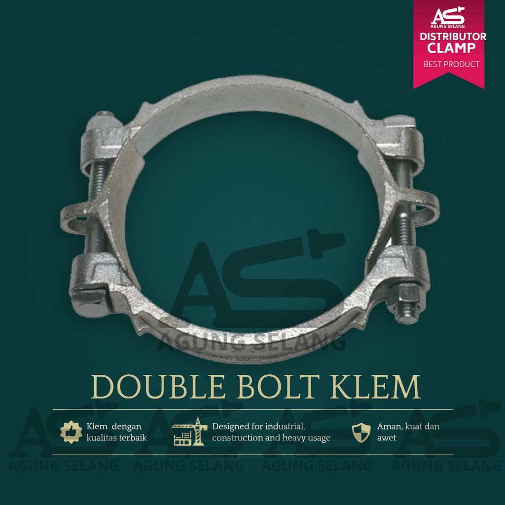 Jual Klem Double Bolt 4 1/2" DB 600 Clamp Heavy Duty Besi 4 1/2 inch ...