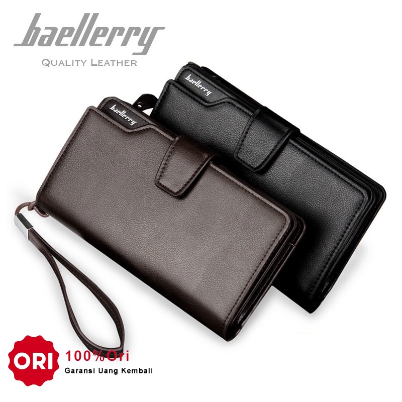 Jual BAELLERRY AS016-3 Dompet Pria Wanita Panjang Bahan Kulit PU ...