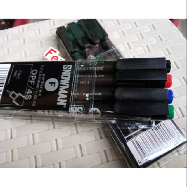 Jual Snowman F Permanent Marker OPF/4S - Spidol Permanen Snowman F isi ...