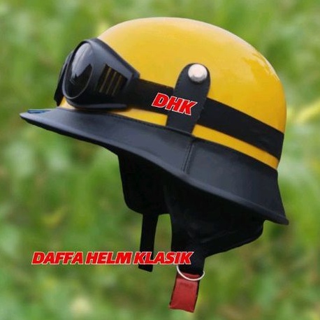 Jual Helm milenial retro nazi kuning glosy/helm retro/helm nazi/helm ...