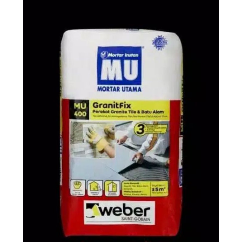 Jual MU-400 SEMEN INSTAN PEREKAT GRANITE DAN BATU ALAM 25KG | Shopee ...