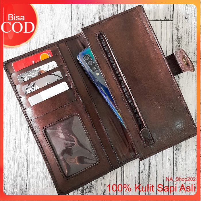 Jual NA_Shop202 Dompet Kulit Panjang Bahan Kulit Sapi Asli Ada Tempat ...