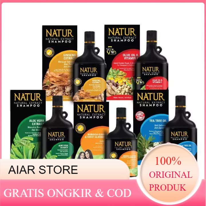 Jual NEW!!! NATUR NATURAL EXTRACT SHAMPOO 140ml / NATUR SHAMPOO ALOE ...