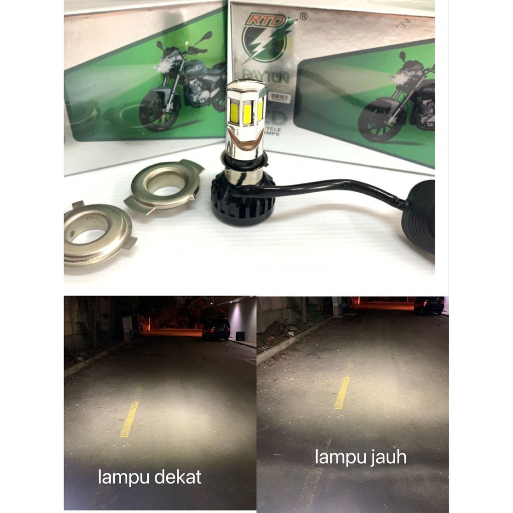 Jual RTD Lampu Utama LED M 02E 6 Sisi Headlamp H6 H4 HS1 3000LM 6500K Putih | Shopee Indonesia