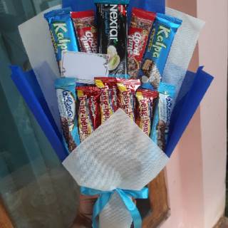 Jual Bucket snack biru buket snack wisuda bucket snack boneka bucket ...