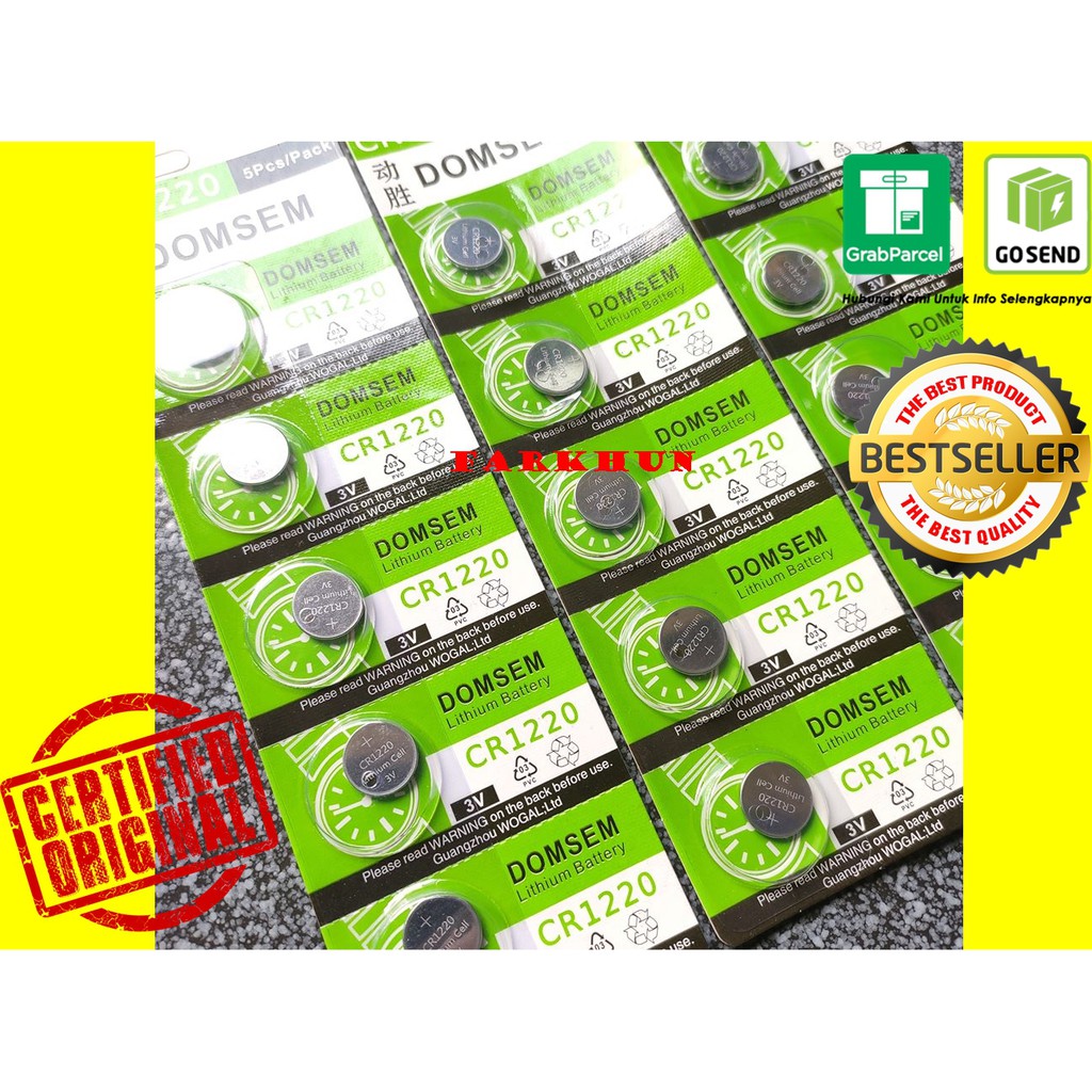 Jual BATERAI KANCING ORI DOMSEM CR1220 3V TERBAIK BATTERY CR-1220 CR 1220 BATERE BATRE BATREI ...