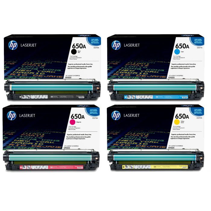 Jual TONER CARTRIDGE HP LASERJET 650A BK/C/M/Y [CE270A][CE271A][CE273A ...