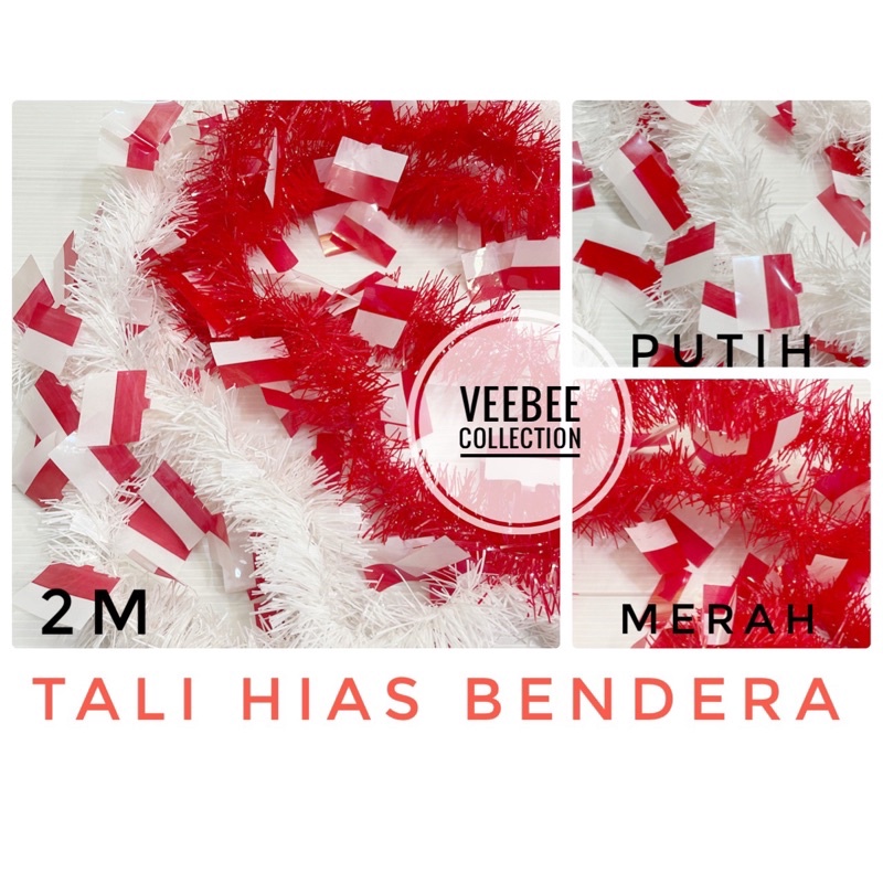 Jual Tali Hias Bendera Merah putih Agustusan/ i love indonesia/ slinger ...