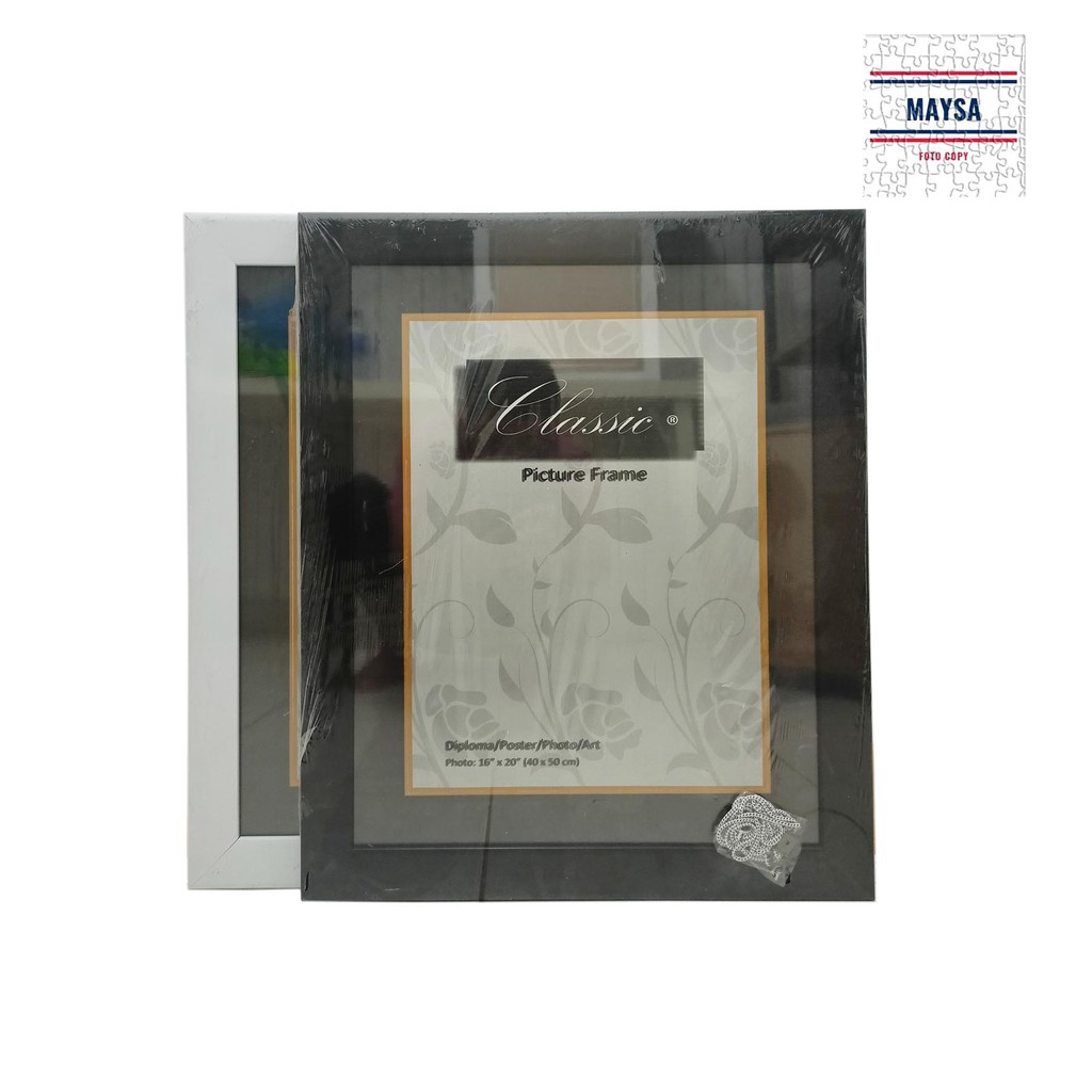 Jual Bingkai foto 16R/20R 40x50 full minimlais 5cm hitam dan putih ...