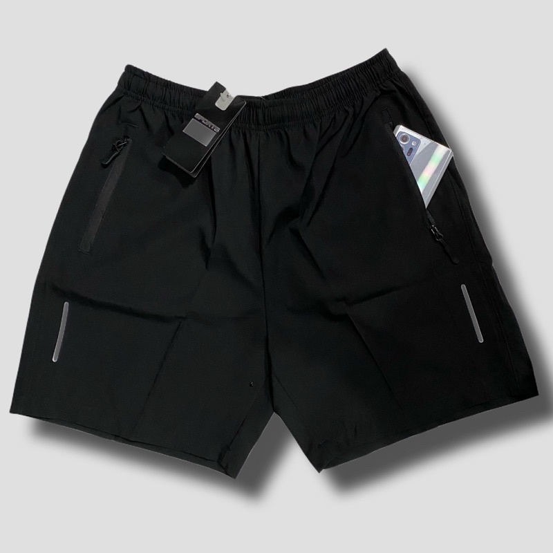 Jual Celana Pendek Parasut Micro Running Hitam polos no brand | Shopee ...