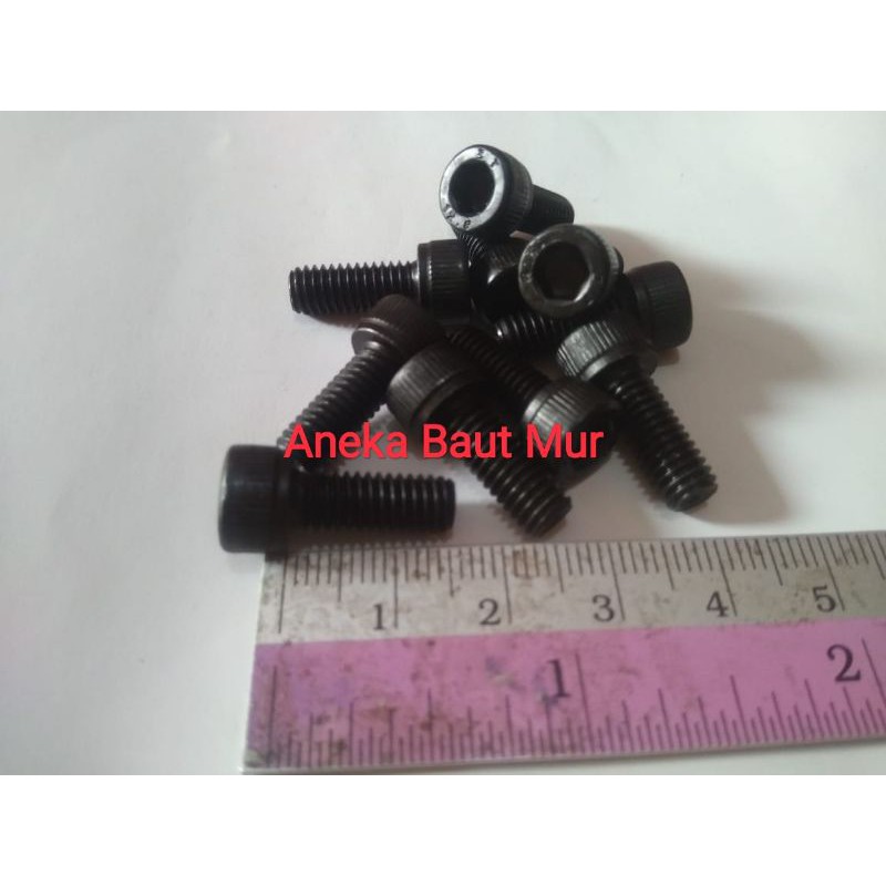 Jual Baut L Baja Hitam ukuran m8 x 15 atau baut drat 12 panjang 1.5cm | Shopee Indonesia