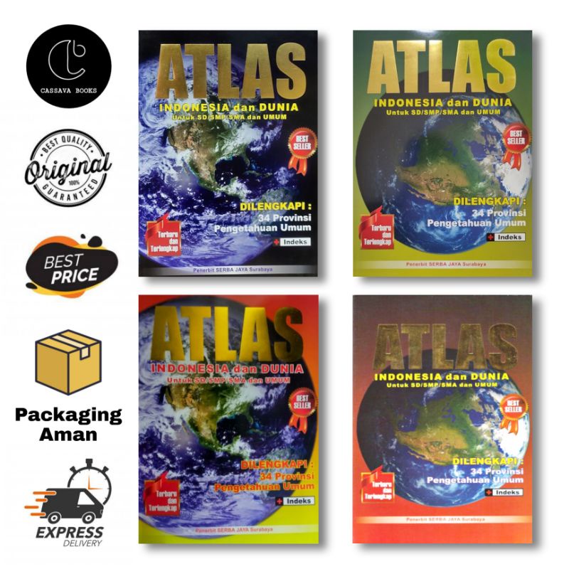 Jual Atlas Indonesia dan Dunia untuk SD-SMP-SMA & Umum Berwarna Full Colour - Serba Jaya ...