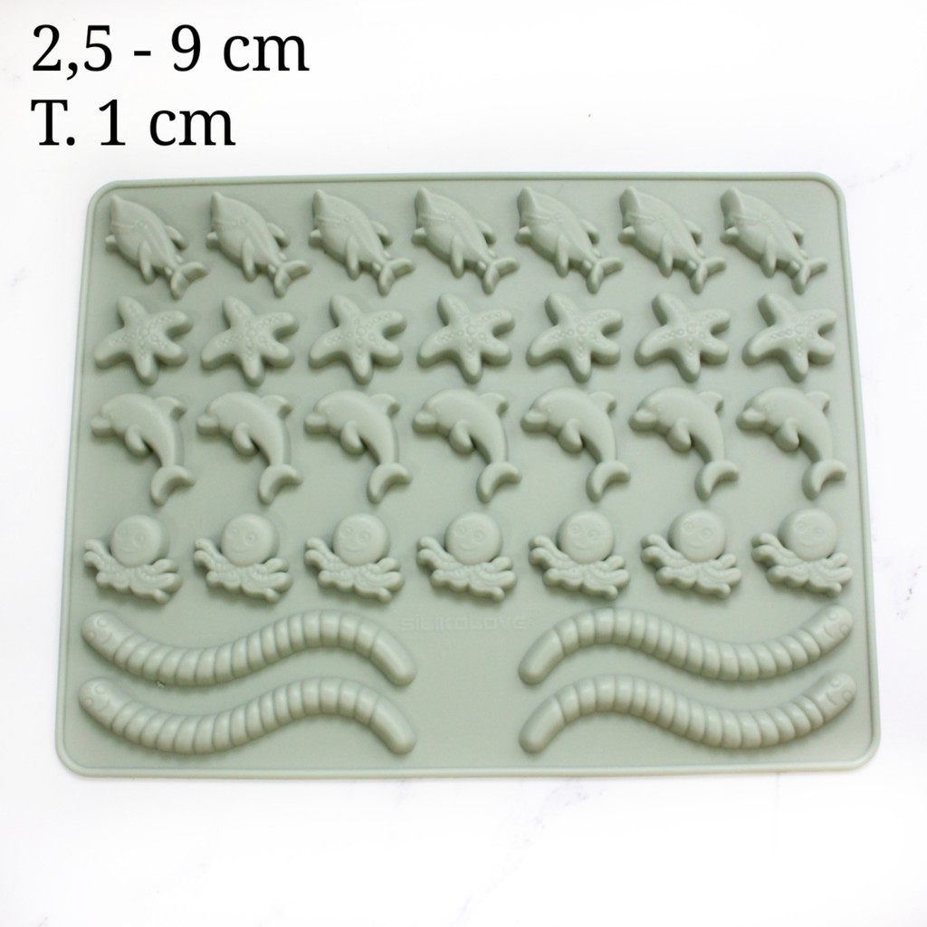 Jual Silikon fluffy gummy cetakan coklat permen jelly mini binatang ...