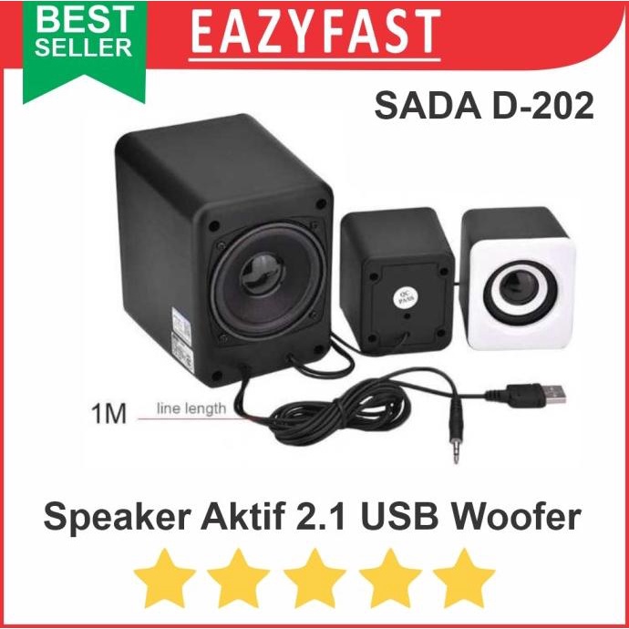 Jual Speaker Aktif USB 2.1 SADA D-202 Sub Woofer Subwoofer Bass PC ...