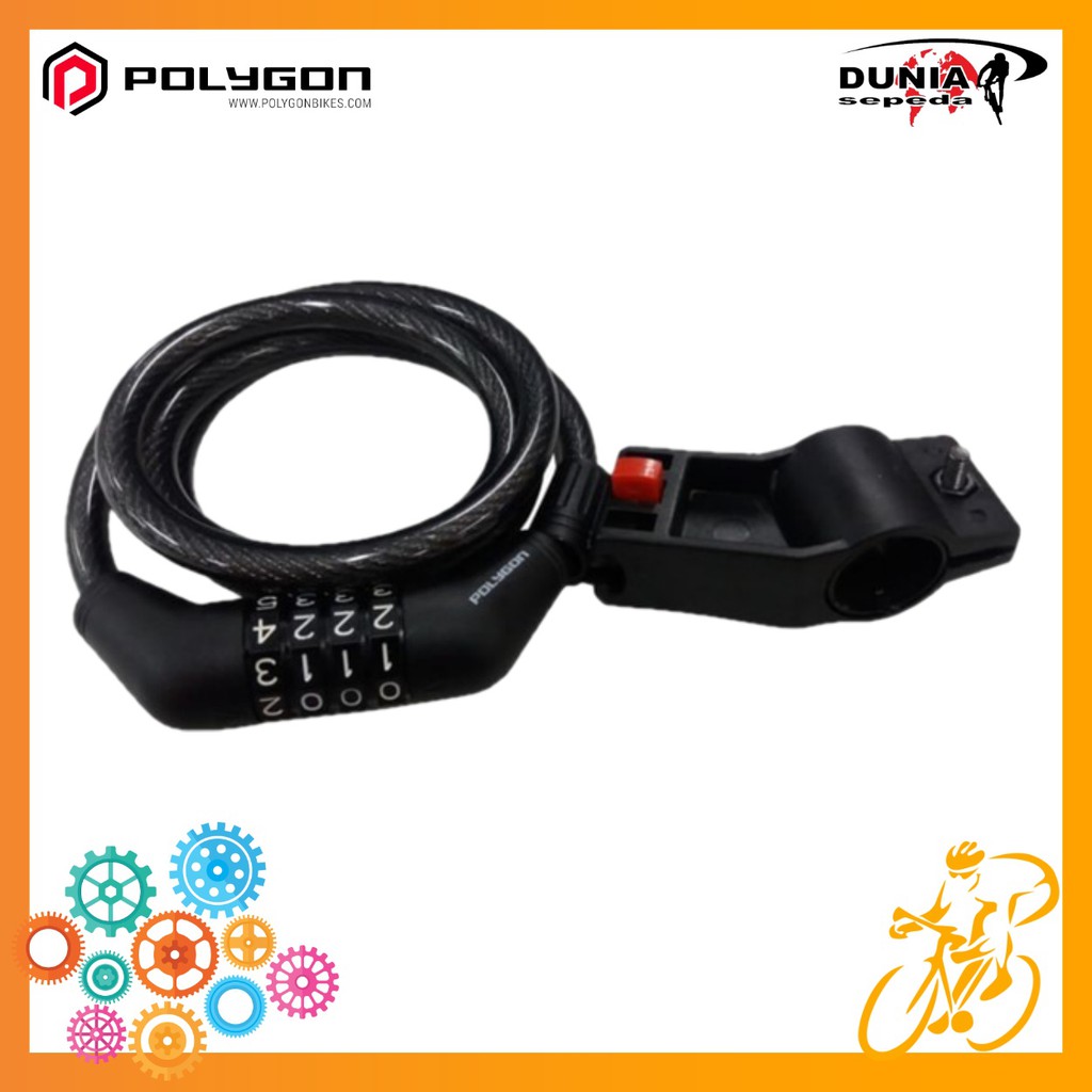 Kunci Sepeda Polygon | Lock Spiral With Resetable Combination | Shopee ...