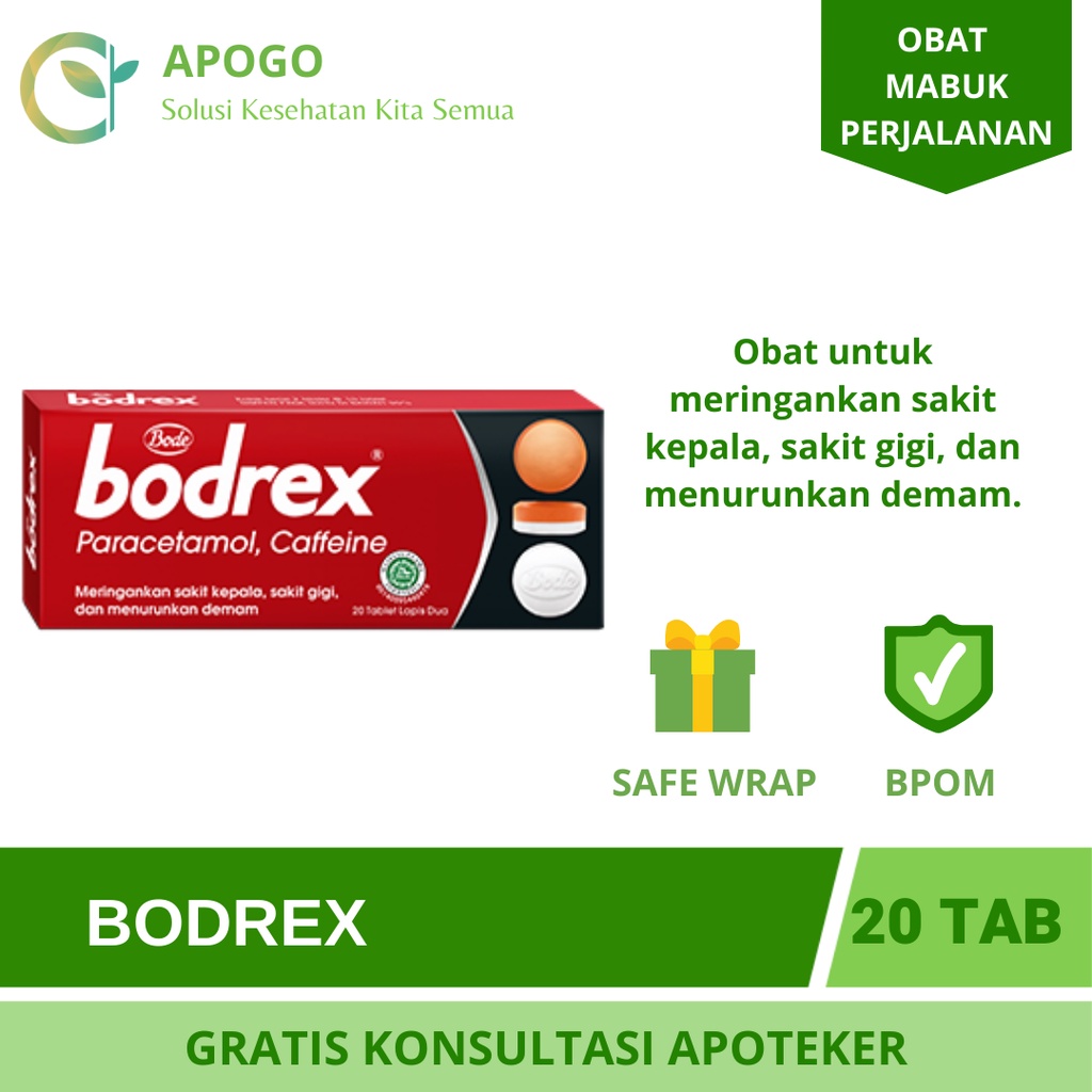 Jual BODREX TABLET OBAT SAKIT KEPALA NYERI 1 BOX ISI 20 TABLET | Shopee ...