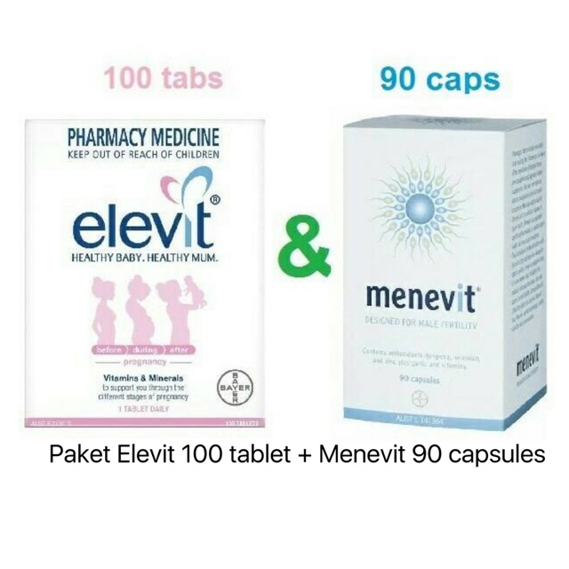 Elevit 100 tablet + Menevit 90 capsules | Shopee Indonesia