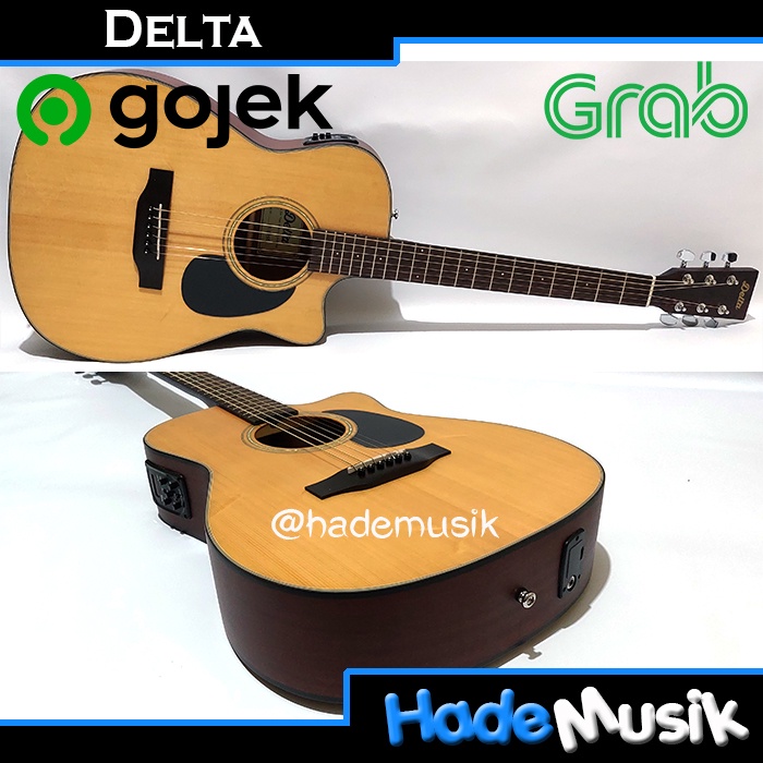 Jual Gitar Akustik Elektrik Delta DC300CE Cutaway Natural Solid Top ...