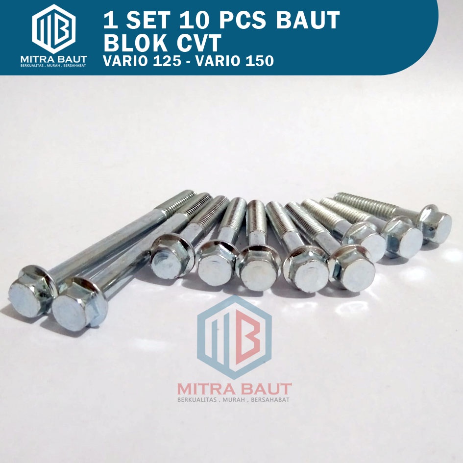 Jual [ 1 Set 10 Pcs Baut ] Baut Block Cvt Honda/Matic/Matik/Blok Cvt ...