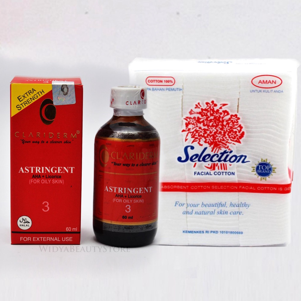 Jual GARITS FACIAL COTTON - Toner Clariderm Astringent Alkohol No 3 ...