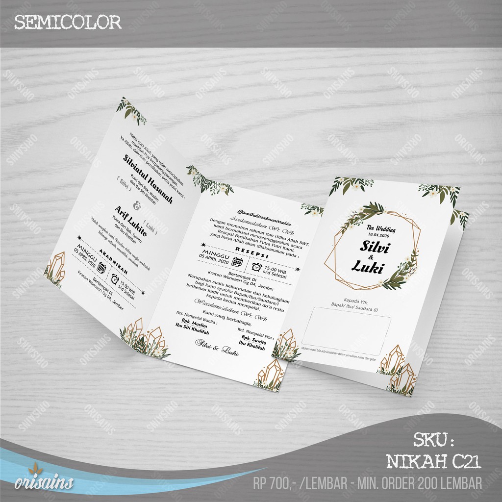 Undangan Pernikahan Simpel Elegan Model Terbaru, Vintage, Rustic, Harga ...