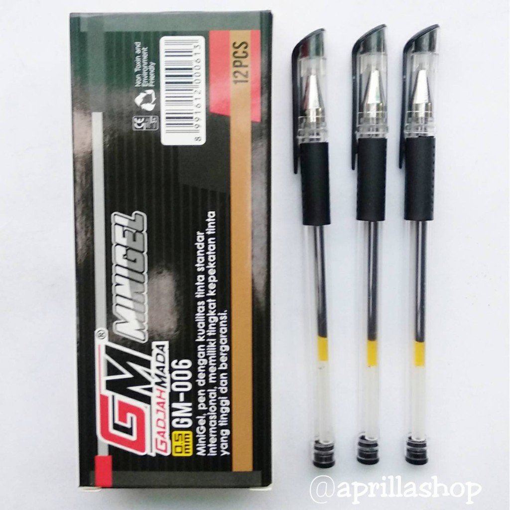 Pulpen Gel GM 0.5mm ujung lancip ( lusinan / 12 pulpen ) | Shopee Indonesia