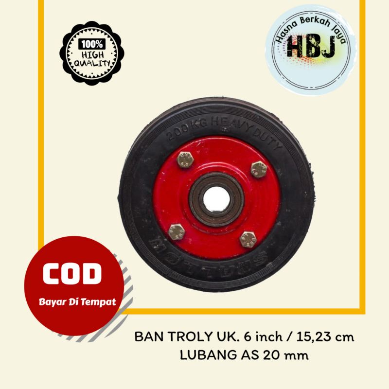 Jual RODA LORRY KARET SWALLOW 6 inch | RODA TROLLEY 6 inch | RODA ROLLI ...