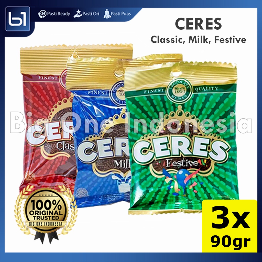 Jual Meses Ceres Bundle 3 Pcs, Meses Classic Coklat 90 Gr, Ceres Milk Coklat 90gr, Meises ...