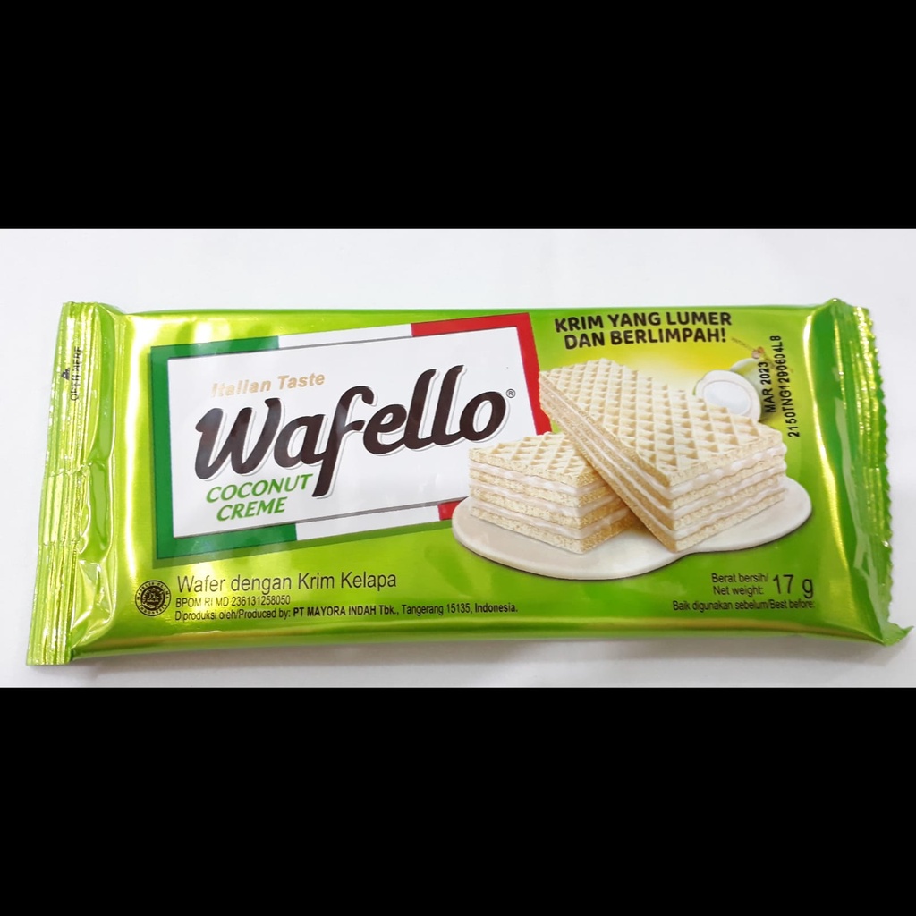 Jual WAFELLO WAFER COCONUT CREME 17g | Shopee Indonesia