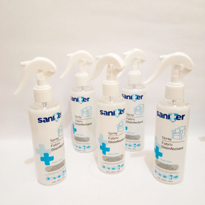 Jual SANITER Fabric Disinfektan Spray Botol 200+30ml | Shopee Indonesia