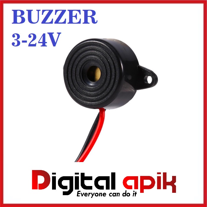 Jual Buzzer Aktif 3-24V 12V Piezo Beep Alarm Continous Hitam Sound ...