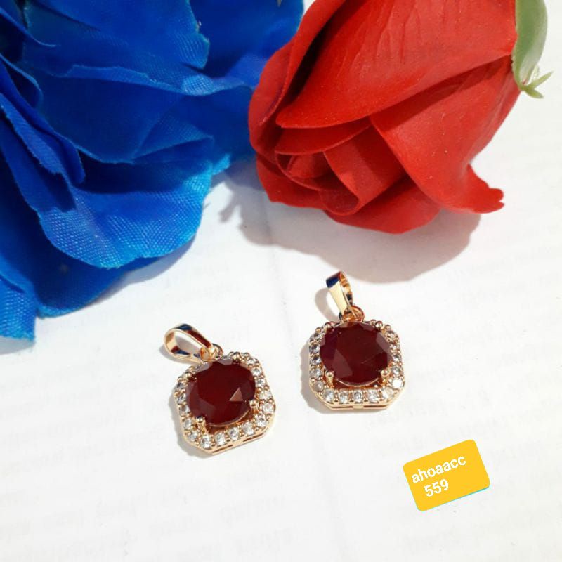 Jual Liontin permata manik merah persegi/1pcs. | Shopee Indonesia